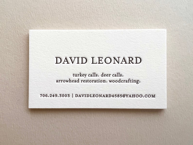 Letterpress Business Cards Calling Card Craftsman Small - Etsy