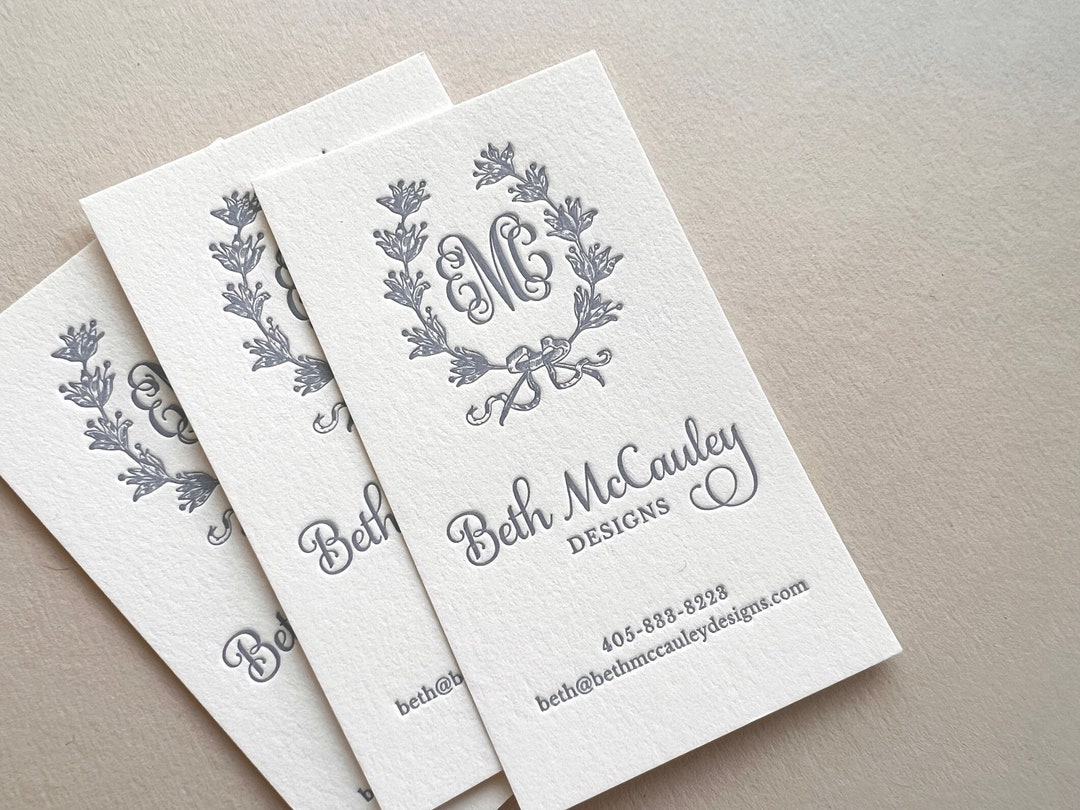 Letterpress Business Cards, Calling Card, Calligraphy, Small Business ...