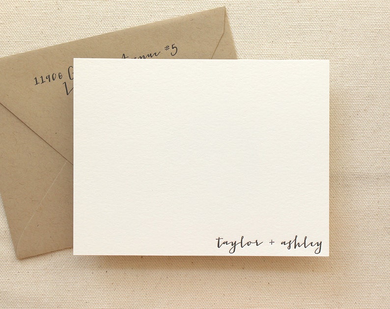 Letterpress Couples Modern Personalized Stationery, Set of 50 or More ...