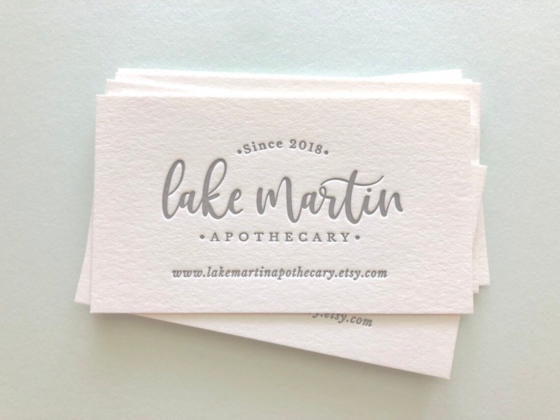 Letterpress Business Cards, Calling Card, Custom, Calligraphy, Small ...