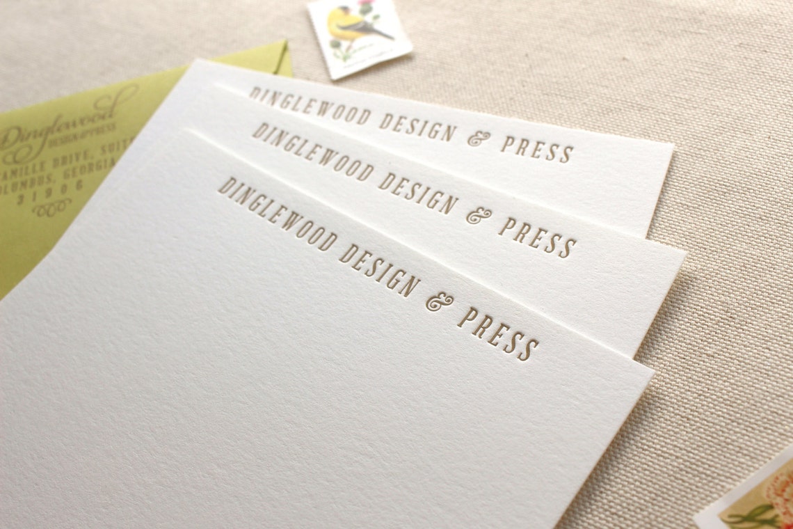 Letterpress Business Note Cards Logo Cards Thank You - Etsy