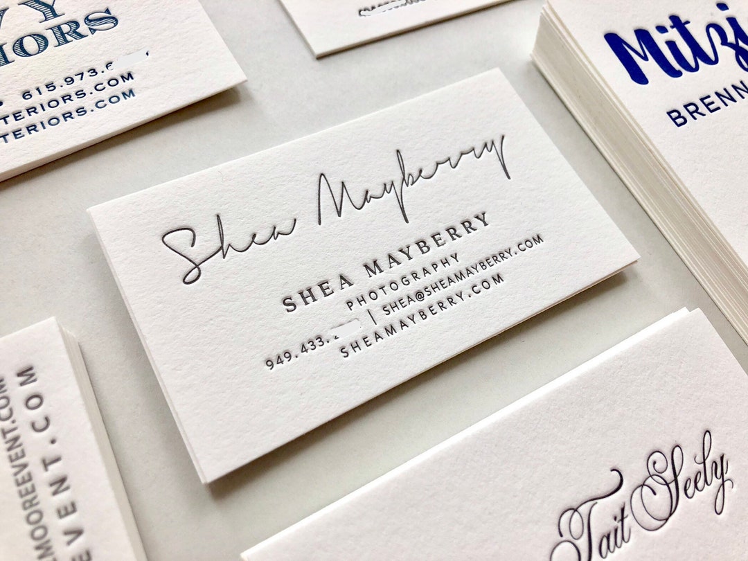 Letterpress Business Cards, Calling Card, Custom, Calligraphy ...