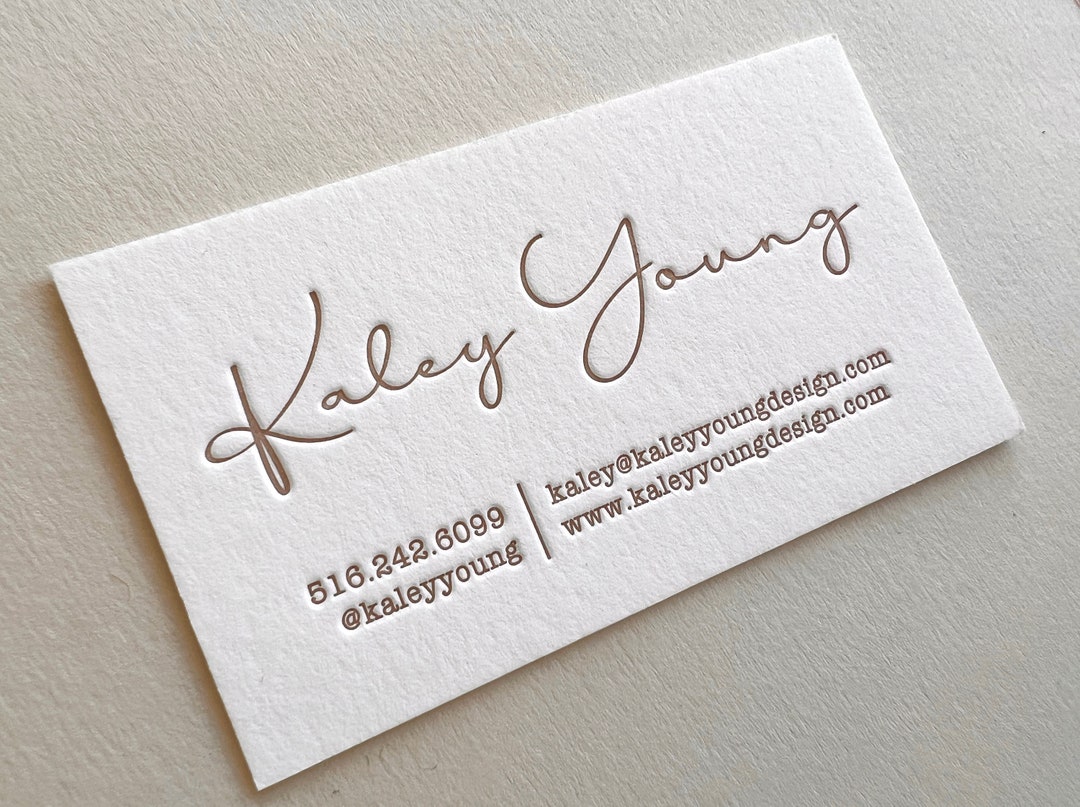 Letterpress Business Cards, Calling Card, Calligraphy, Small Business ...
