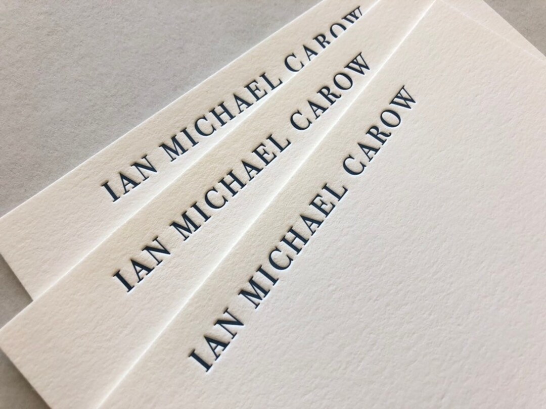 Letterpress Mens Personalized Stationery, Set of 50, Paper, First ...