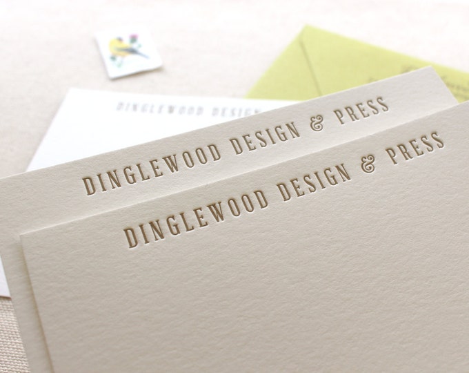 Letterpress Business Note Cards: Logo, Cotton Paper - Etsy