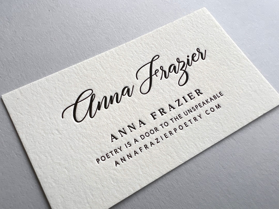 Letterpress Business Cards, Calling Card, Calligraphy, Small Business ...