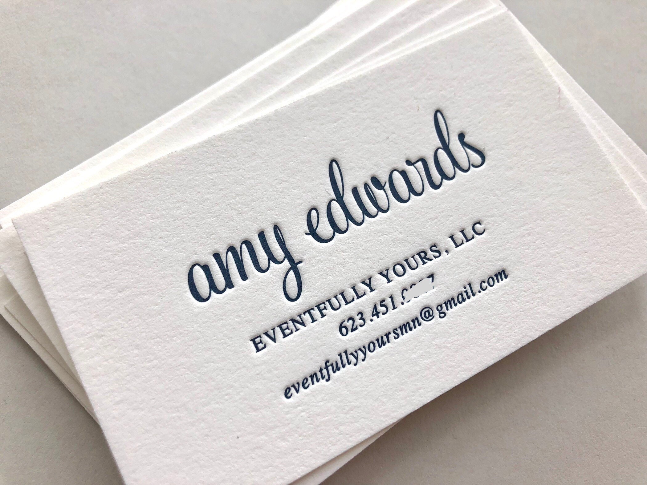 Letterpress Business Cards, Calling Card, Custom, Calligraphy ...