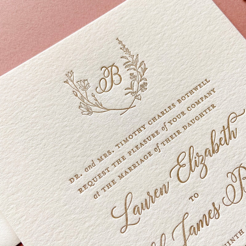 Letter Pressed Wedding Invite - Etsy