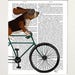 Basset Print - Basset Hound on Bicycle - Basset Decor Dog Gift Painting ...