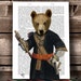 Bear Print Bear in Blue Robes Bear Art Bear Illustration Bear Wall Art ...