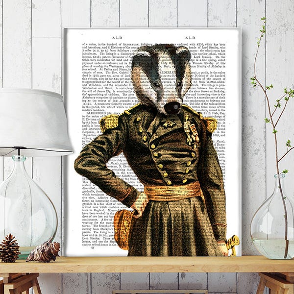 Badger Print - Etsy UK