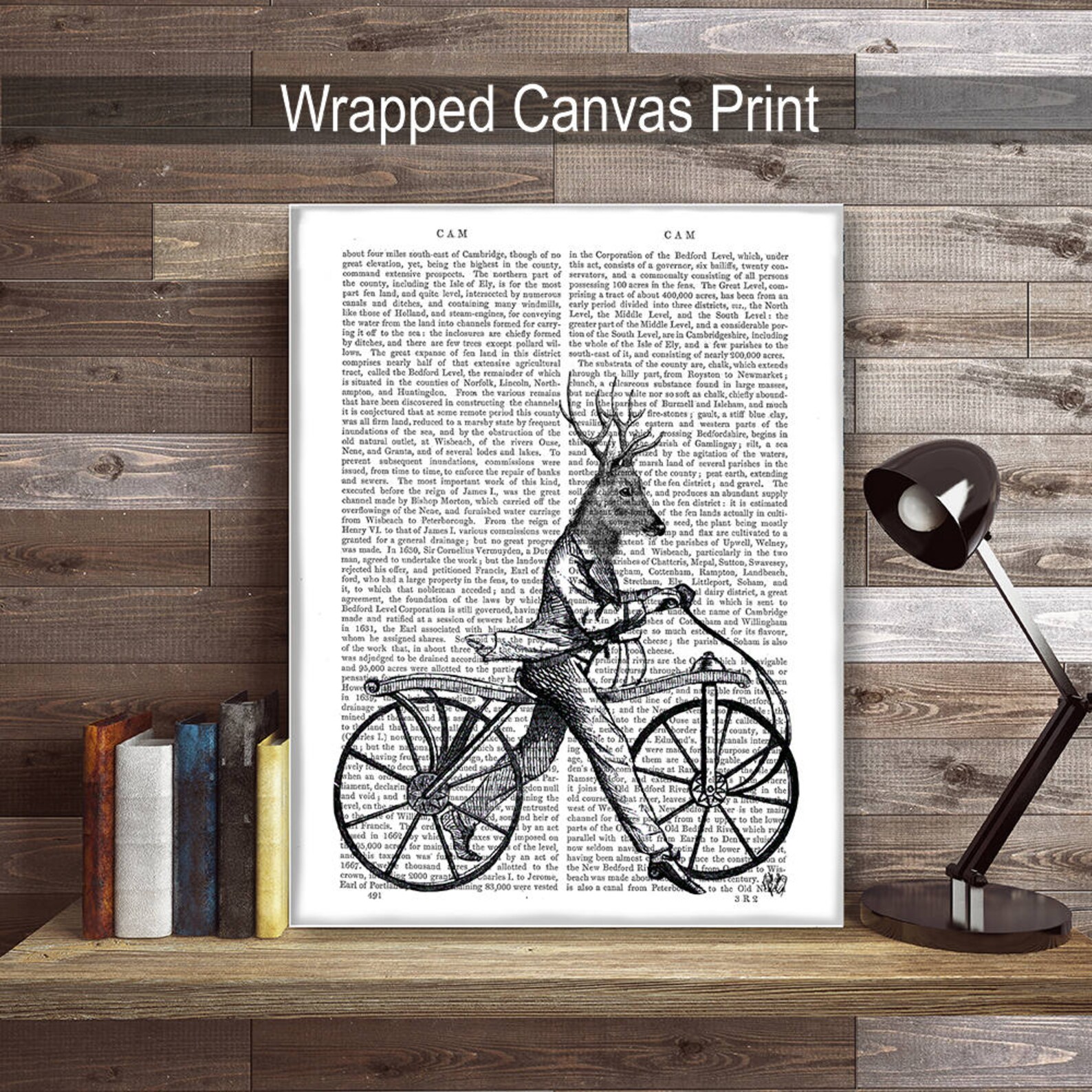 Deer on Bicycle Print Deer Print Deer Art Bicycle Art Gift | Etsy
