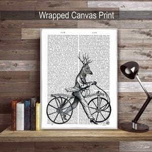Deer on Bicycle - Print Deer Print Deer Art Bicycle Art Gift for ...