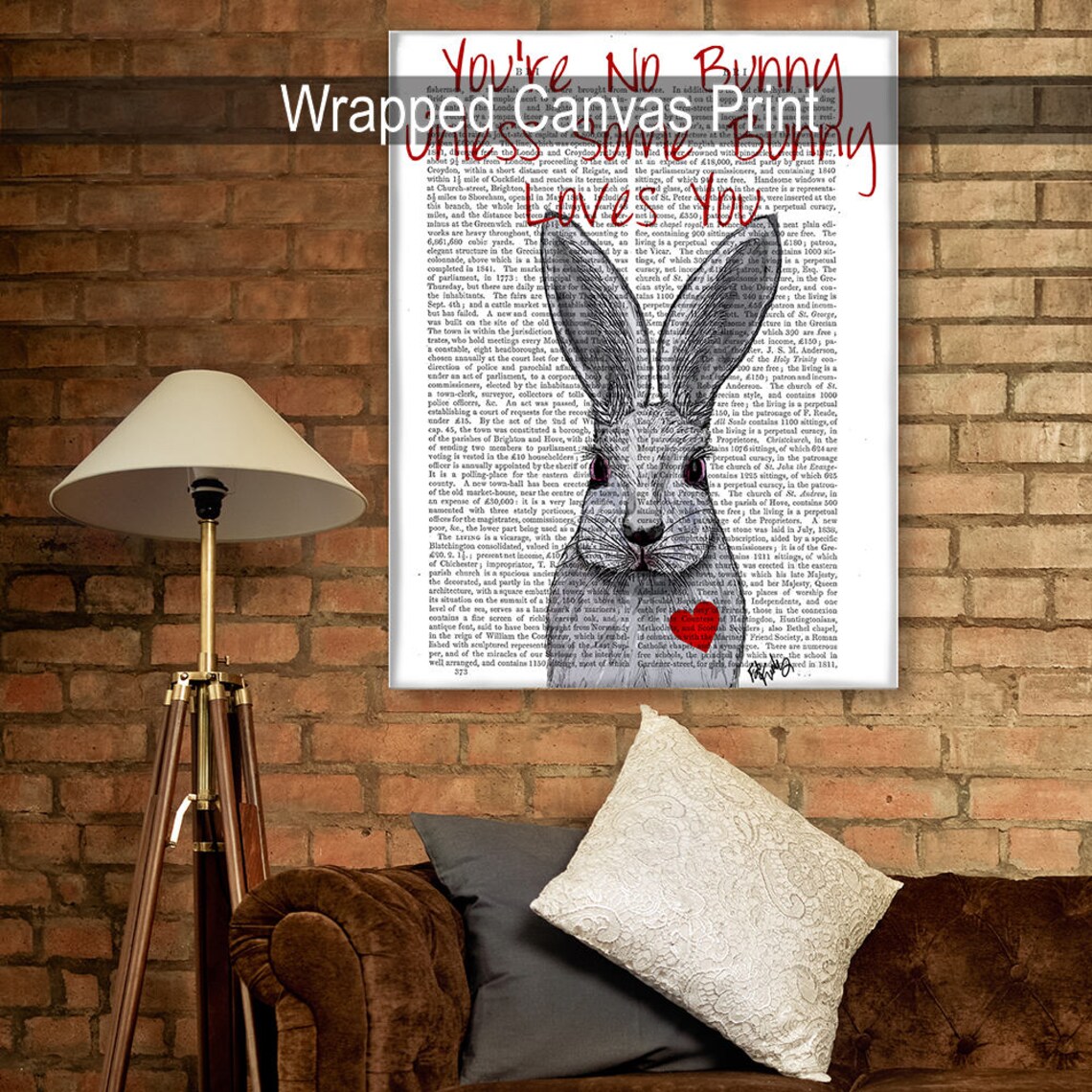 White Rabbit Art Print You're No Bunny Rabbit Print | Etsy