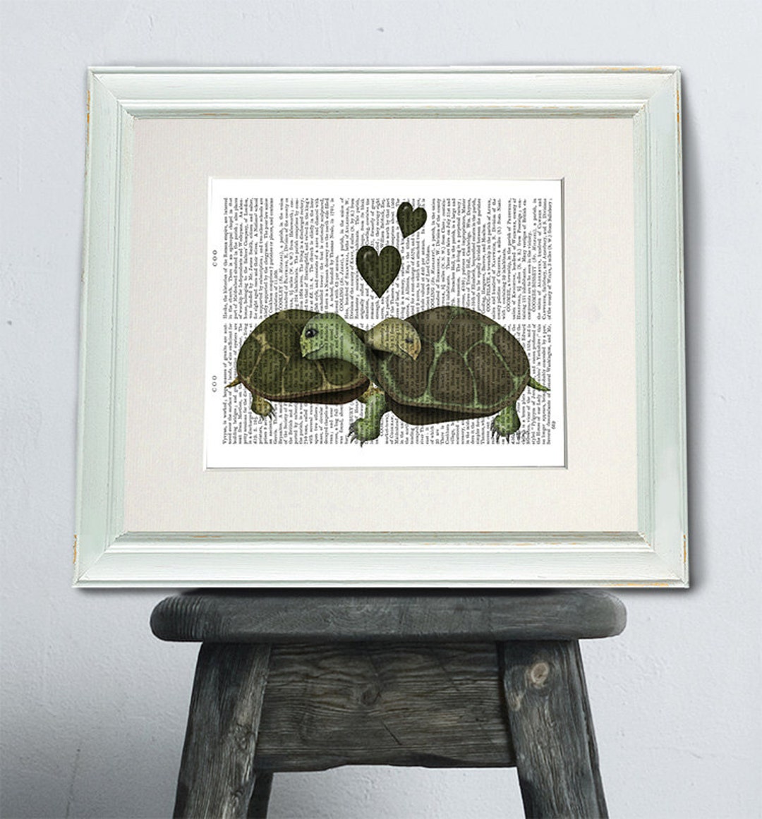 Turtles Green Hearts - Turtle Hug Turtle Love Turtle Print Turtle Wall ...