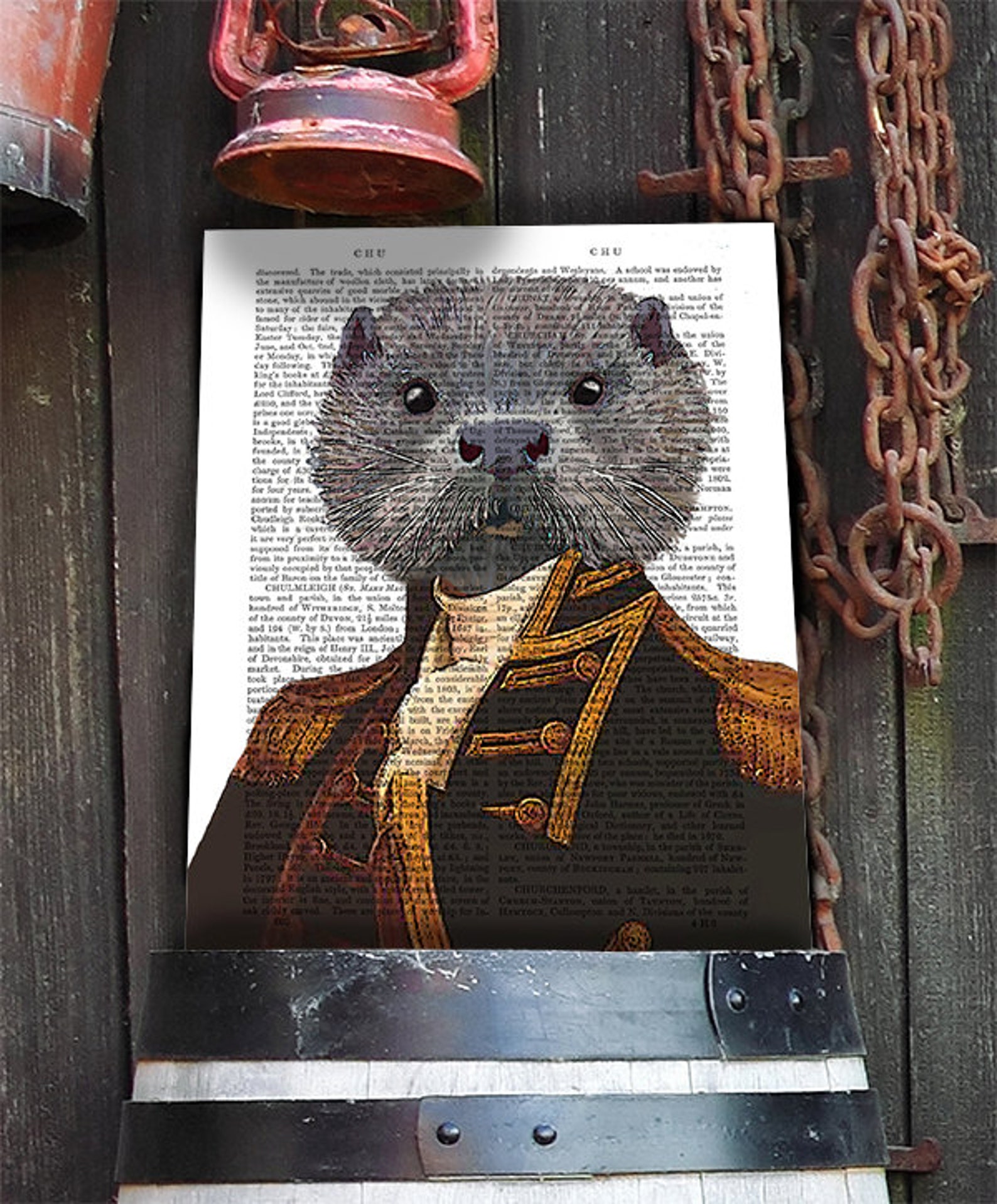 Captain Otter Print Funny Office Décor Otter Art Dorm Room | Etsy