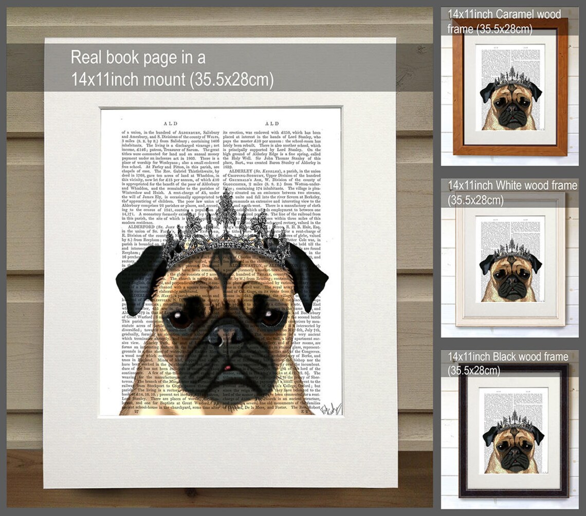 Pug Illustration Pug With Tiara Posh Pug Cute Pug Art Print - Etsy