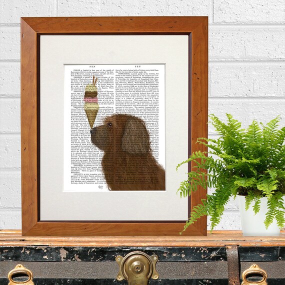 Labradoodle Decor Labradoodle Brown Ice Cream Dog | Etsy