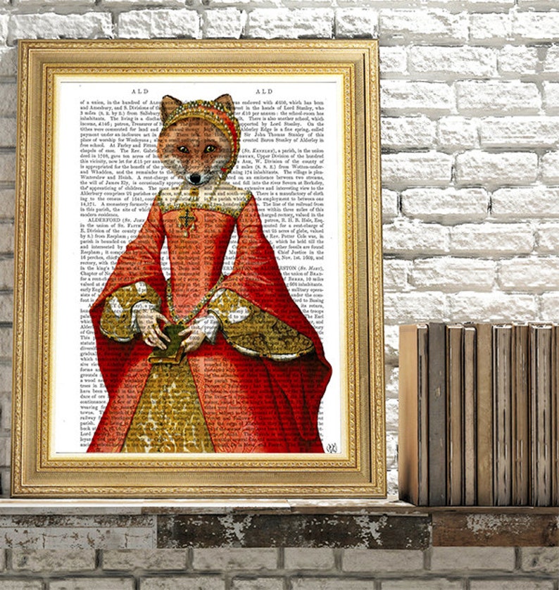 Fox Art Fox Queen Fox Print Fox Picture Fox Illustration Fox - Etsy ...