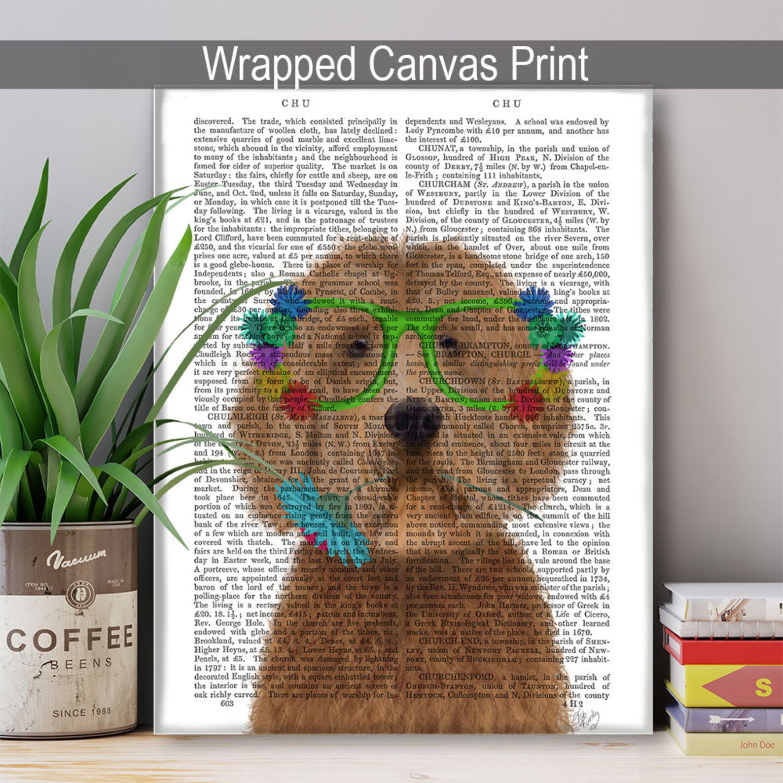 Labradoodle Print - Labradoodle Flower Glasses - Labradoodle Decor ...