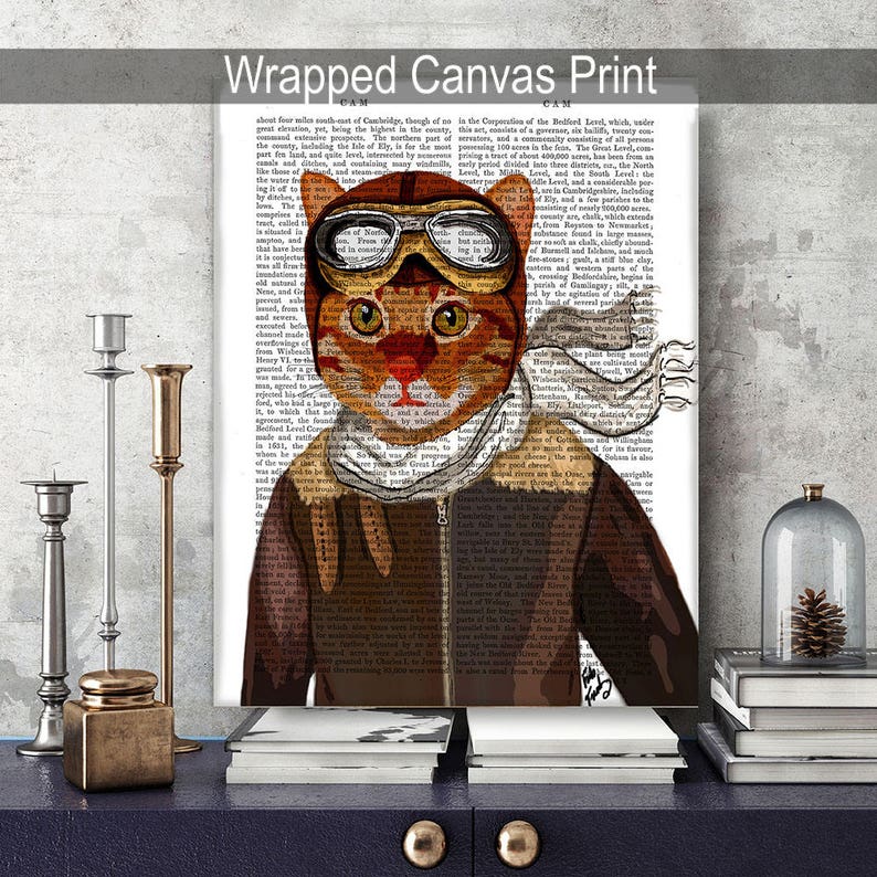 Flying Cat Poster Ginger Cat Decor Cat Illustration Cat - Etsy