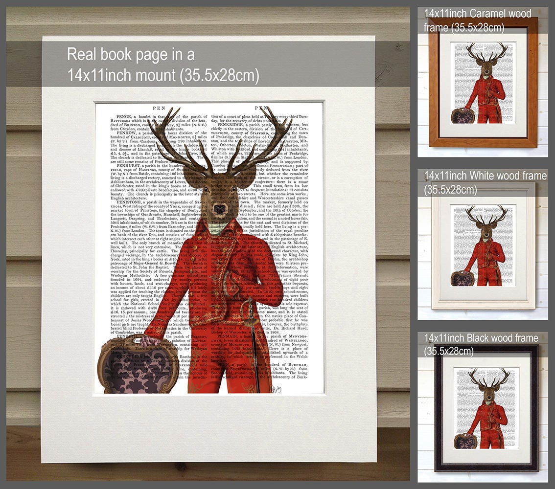 Deer Print Red & Gold Jacket Gift for Deer Lover Woodland | Etsy