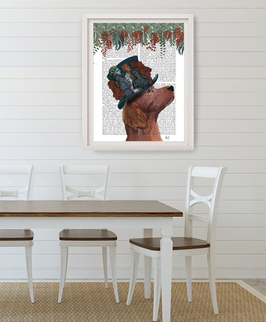 Red Setter Print - Milliners Dog Print - Irish Setter Art Whimsical Dog ...