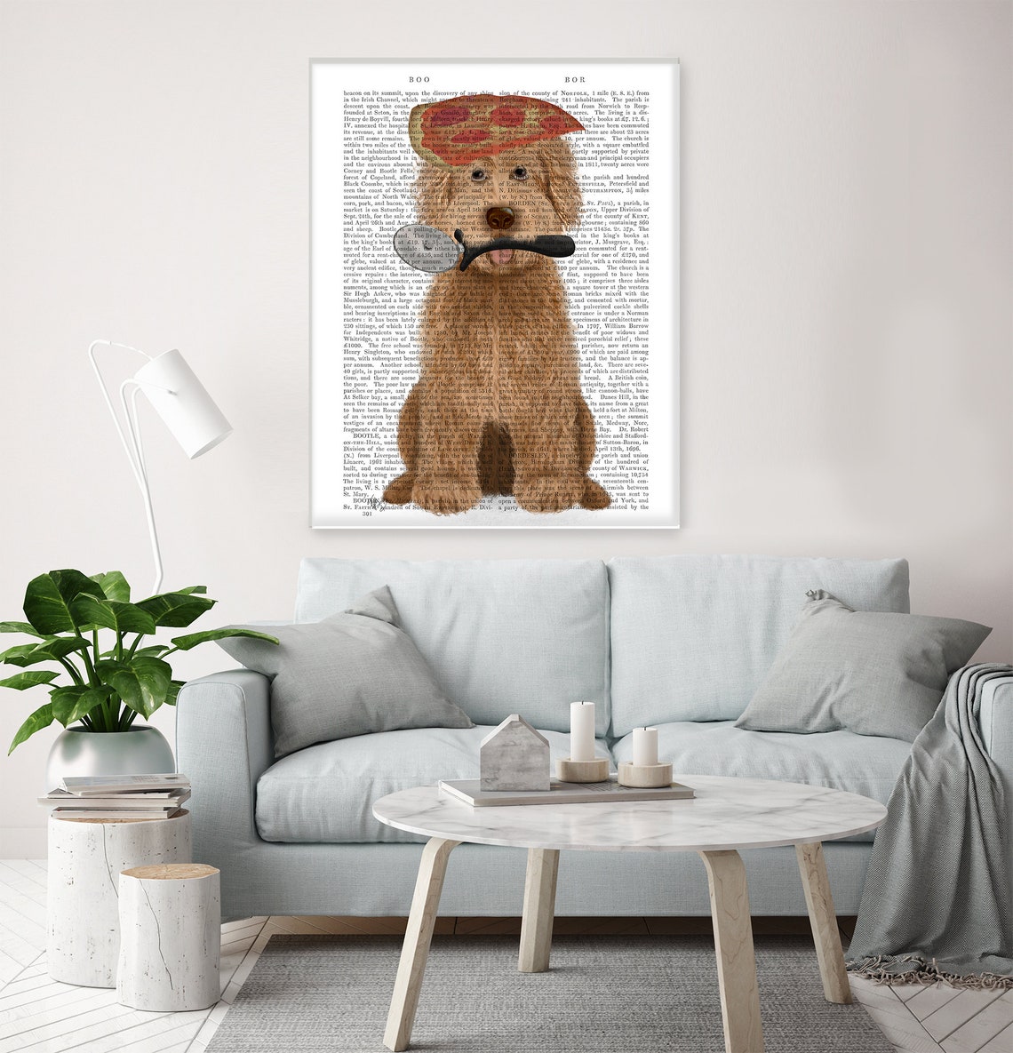 Labradoodle print Labradoodle gift Doodle dog art Pizza art | Etsy