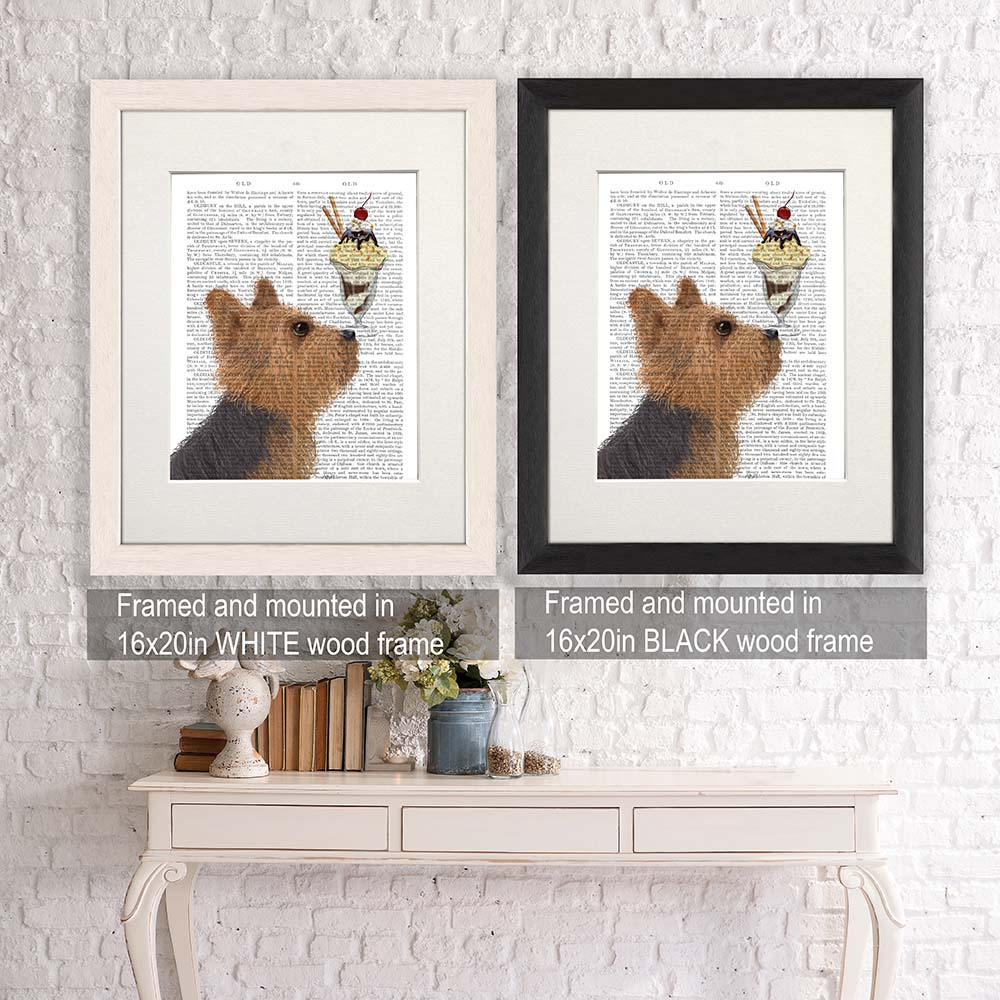 Yorkie puppy print Yorkshire terrier Ice cream dog Yorkie | Etsy