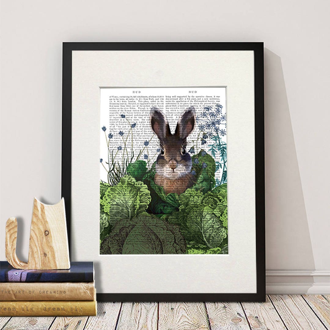 Rabbit Painting - Cabbage Patch Rabbit 4 - Woodland Animals Rabbit Wall ...