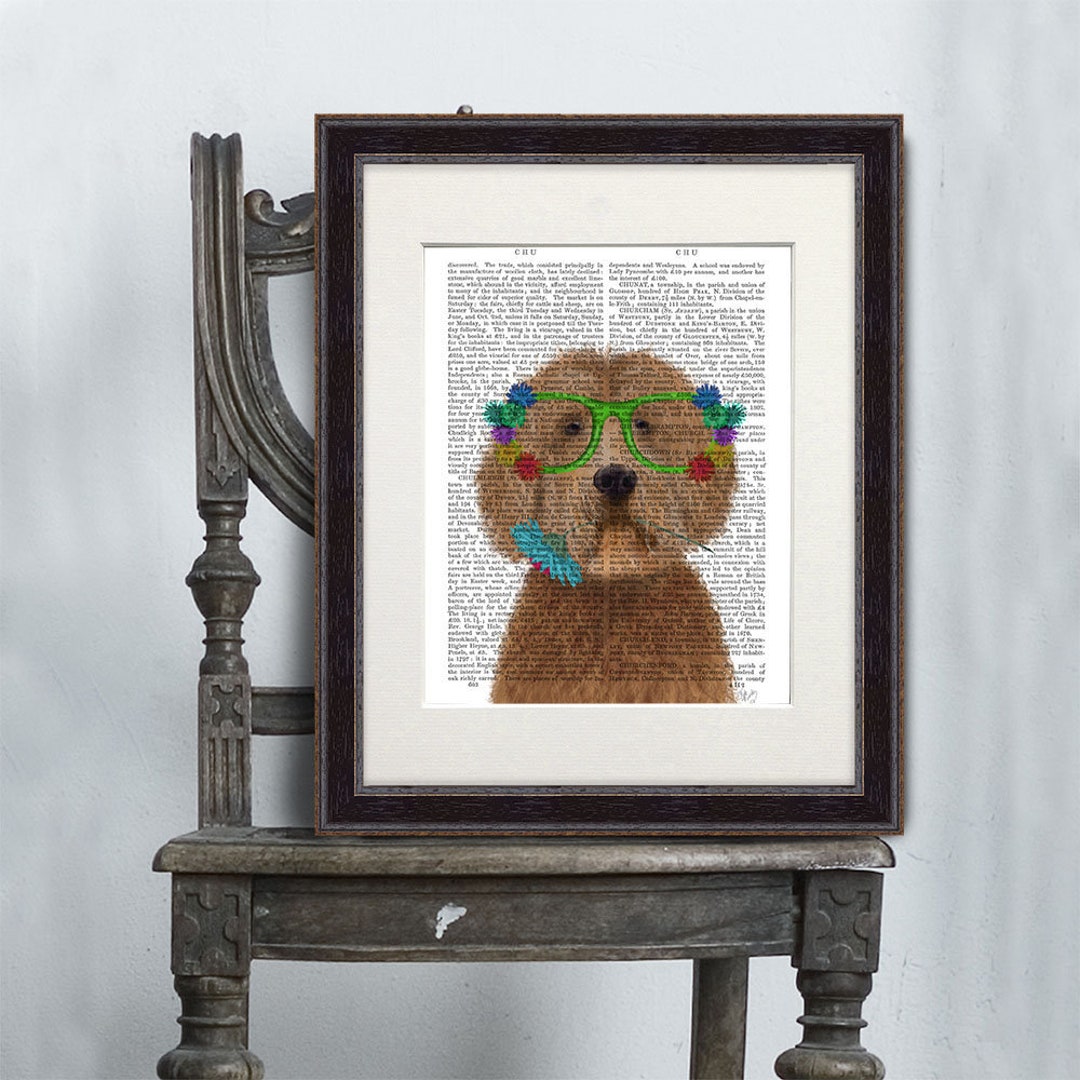 Labradoodle Print - Labradoodle Flower Glasses - Labradoodle Decor ...