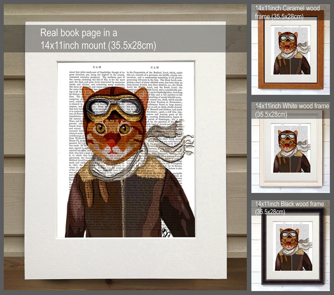 Flying Cat Poster Ginger Cat Decor Cat Illustration Cat - Etsy