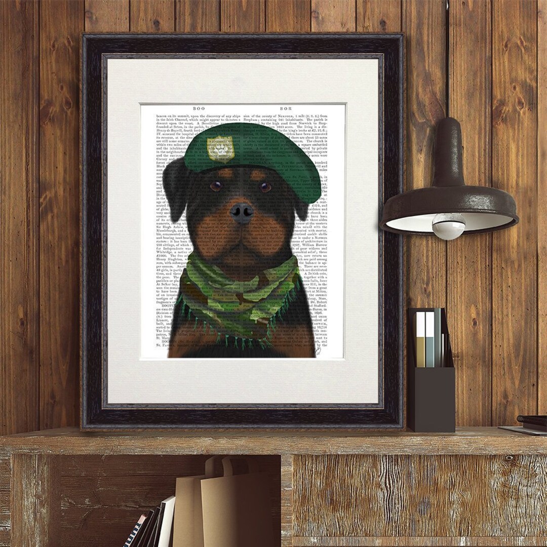 Rottie Dog Gift - Rottweiler Military Dog - Rottweiler Print Rottweiler ...
