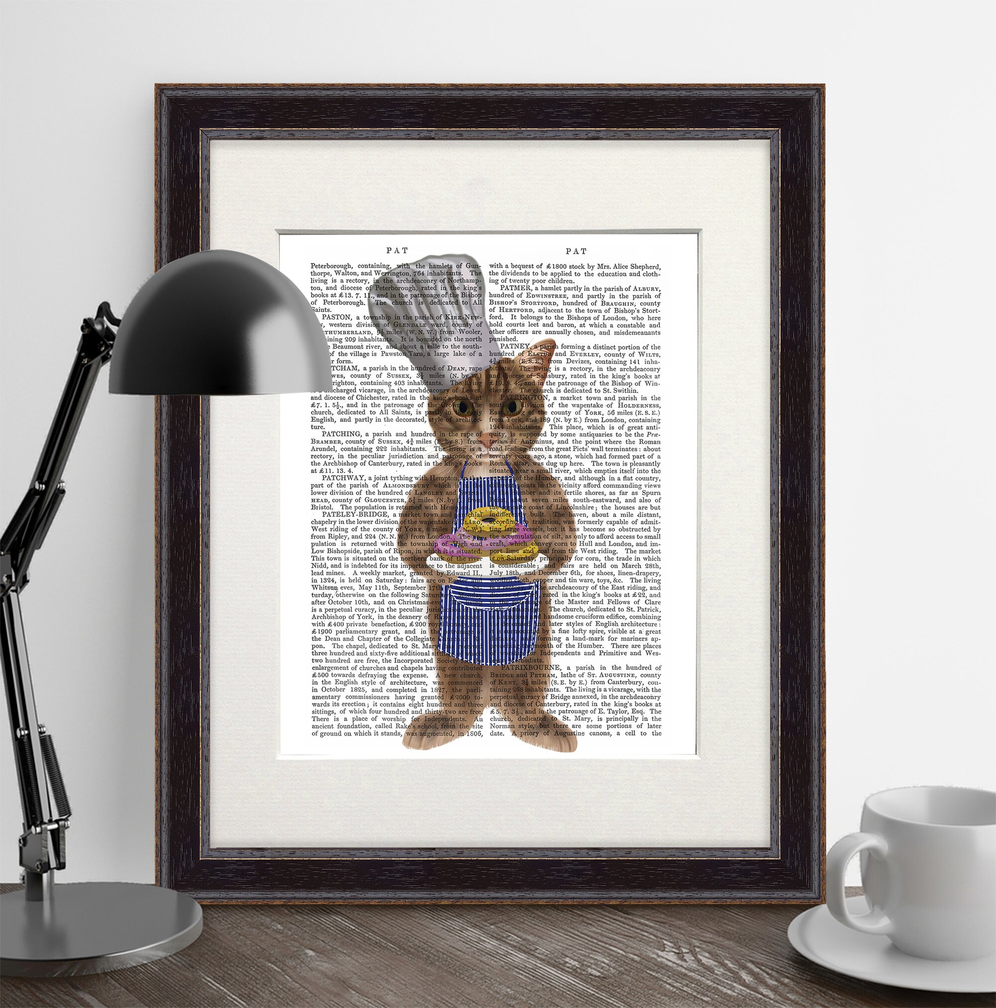 Tabby cat print Cat lover gift Kitchen wall art Cat chef | Etsy