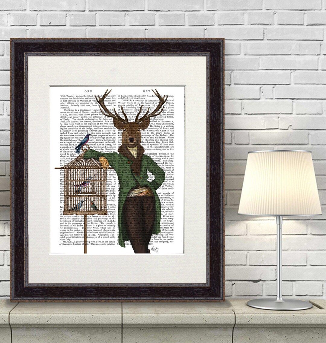 Deer Art Print Deer & Bamboo Cage Woodland Nursery Décor Woodland ...