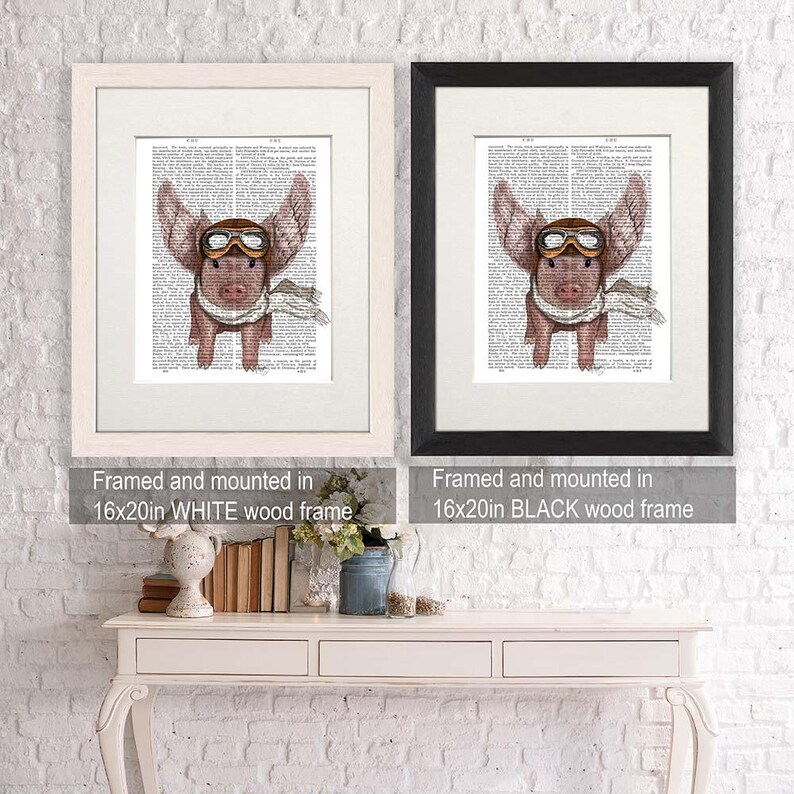 Flying Pig Print - Pig With Wings - Pig Gift for Pig Lover Pig ...