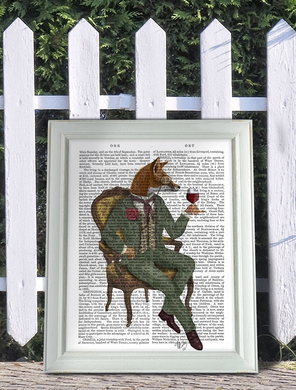 Gift for Wine Lover Wine Tasting Fox Full Fox Print Fox - Etsy