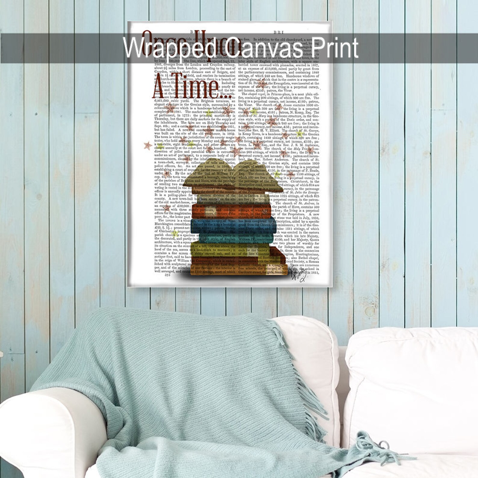 Once Upon a Time, Book Page Art, Book Lovers Gift, Book Nerd, Geek ...