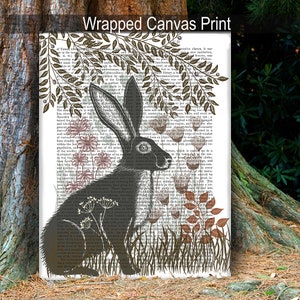 Hare Illustration, Lino Cut Style, Country Lane Decor, Rabbit Art Print ...