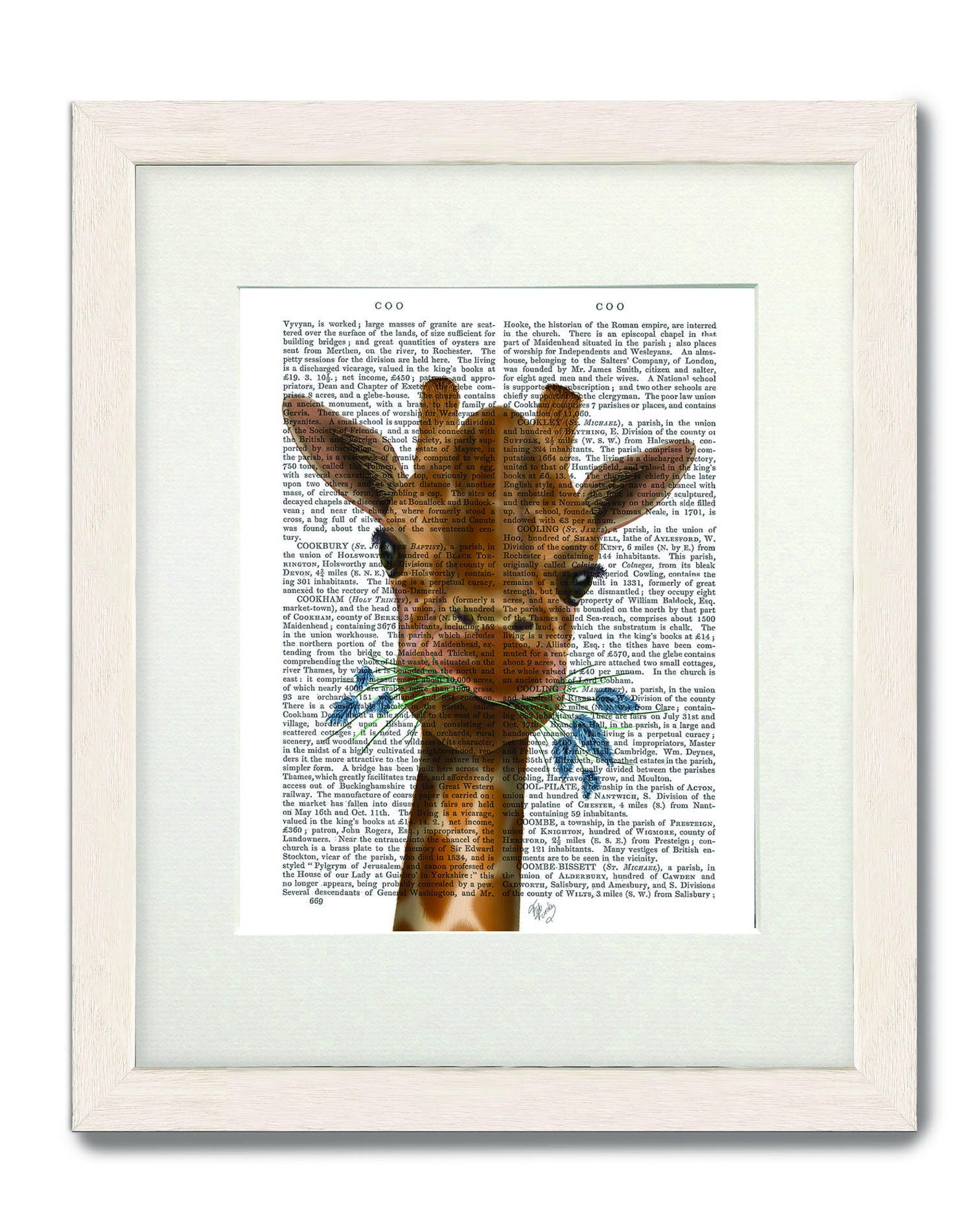 Nursery Wall Giraffe Chewing Giraffe 2 Giraffe Print Decor | Etsy