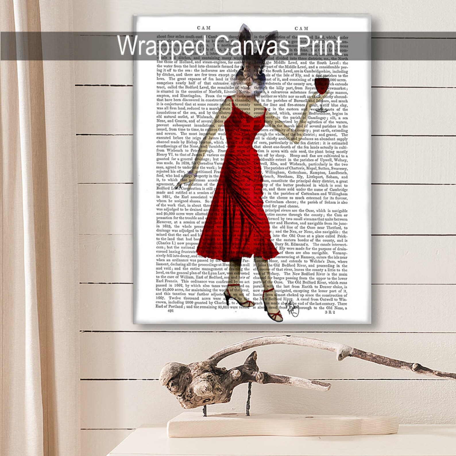 Rabbit Print Rabbit in Red Dress Rabbit art Modern Nursery | Etsy