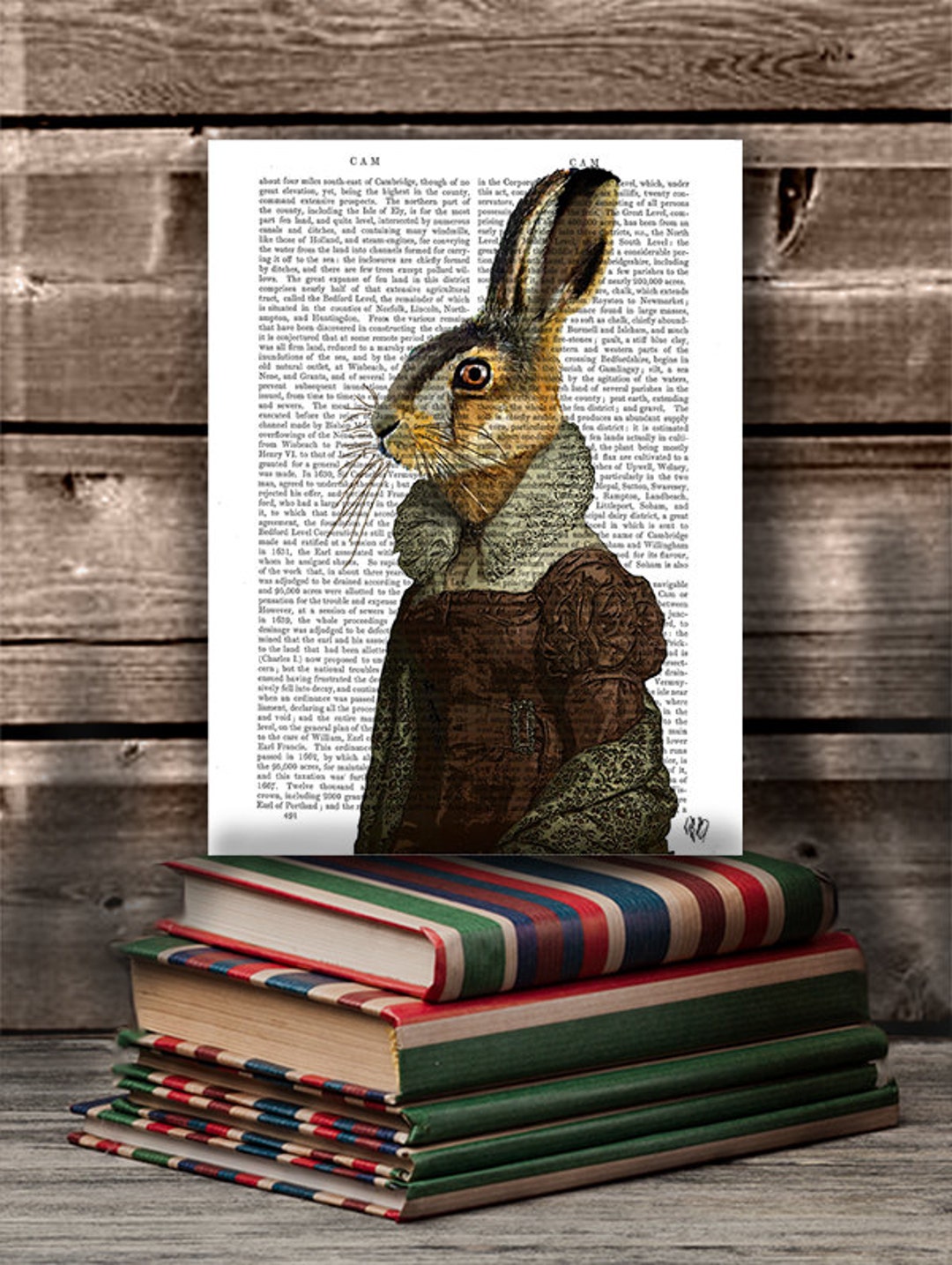 Madam Hare Portrait - Hare Print Hare Wall Art Rabbit Print Rabbit ...