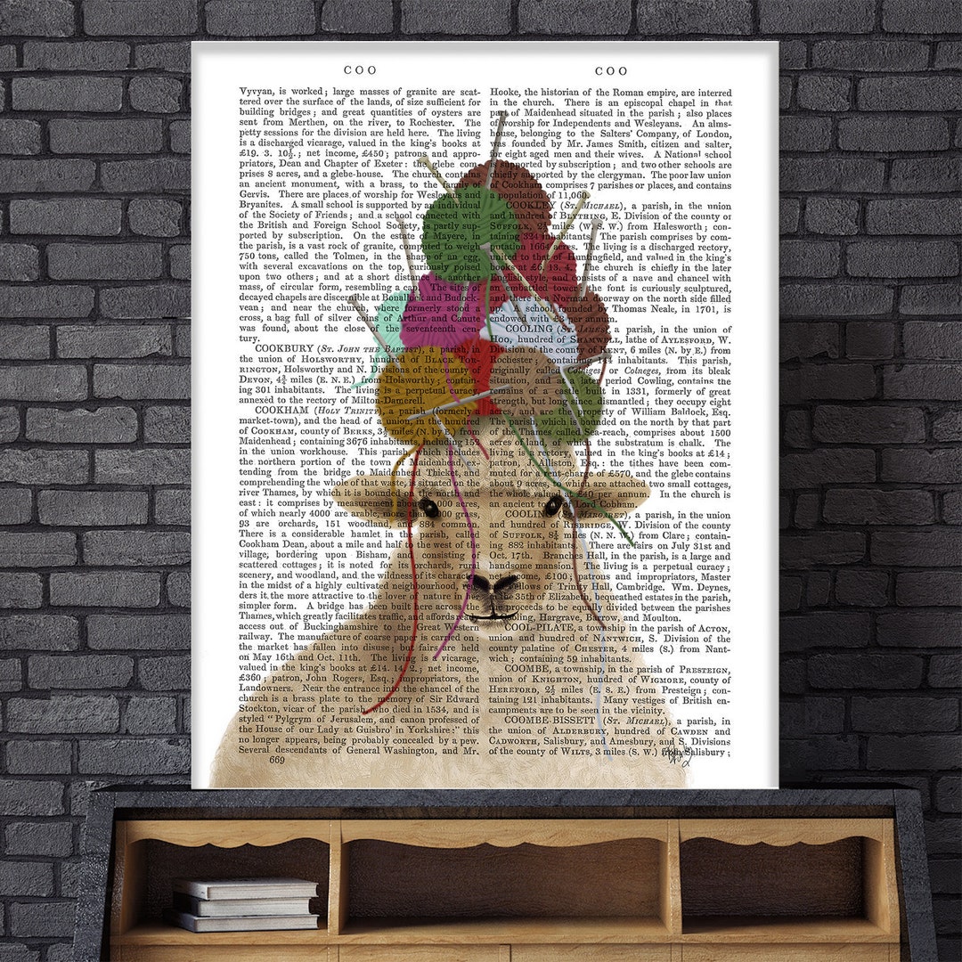 Knitting Gift - Sheep With Wool Hat Portrait Print - Knitting Room ...