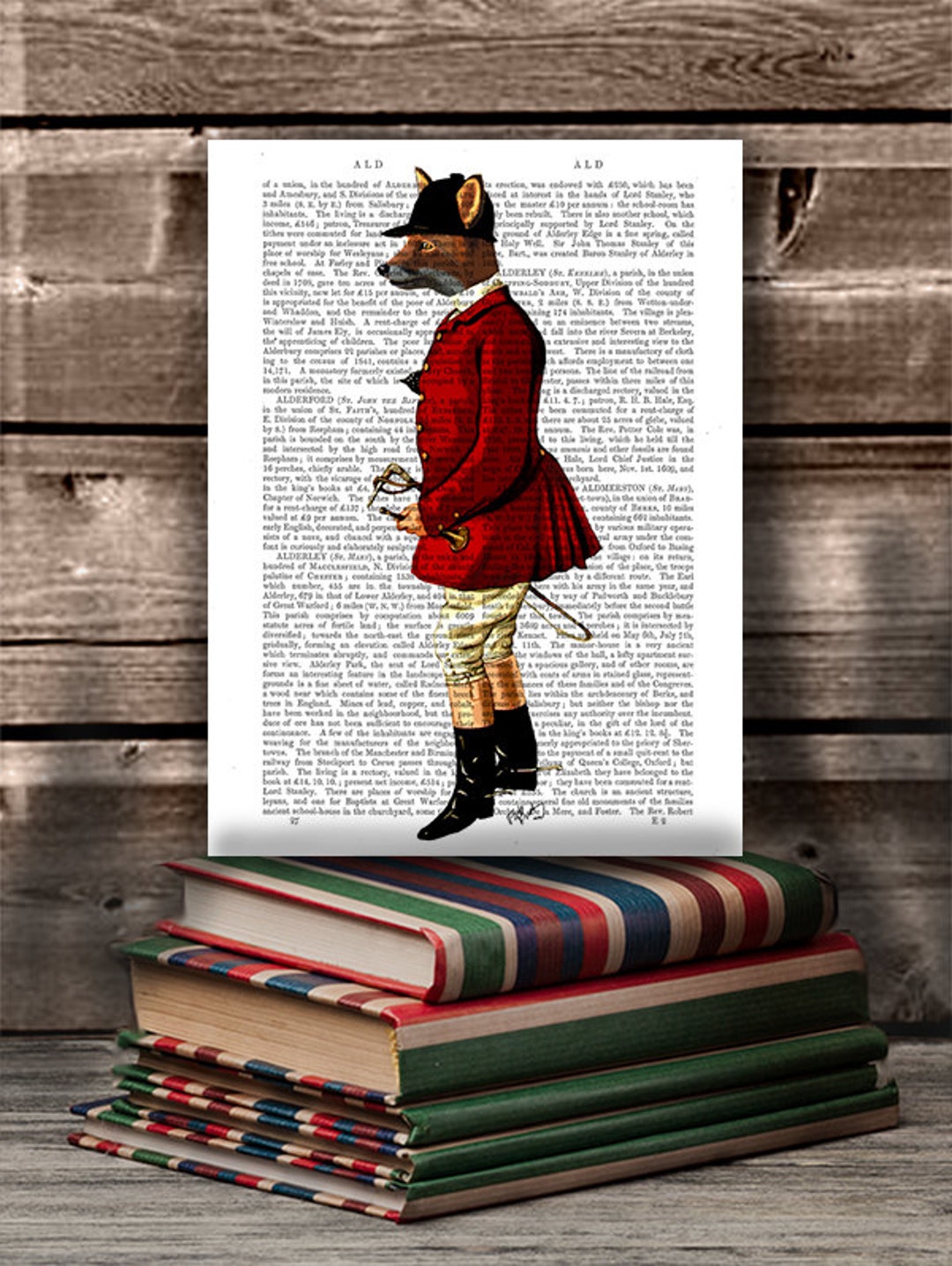 The Fox Hunter Art Print Digital Illustration Fox Wall Art Wall Decor ...