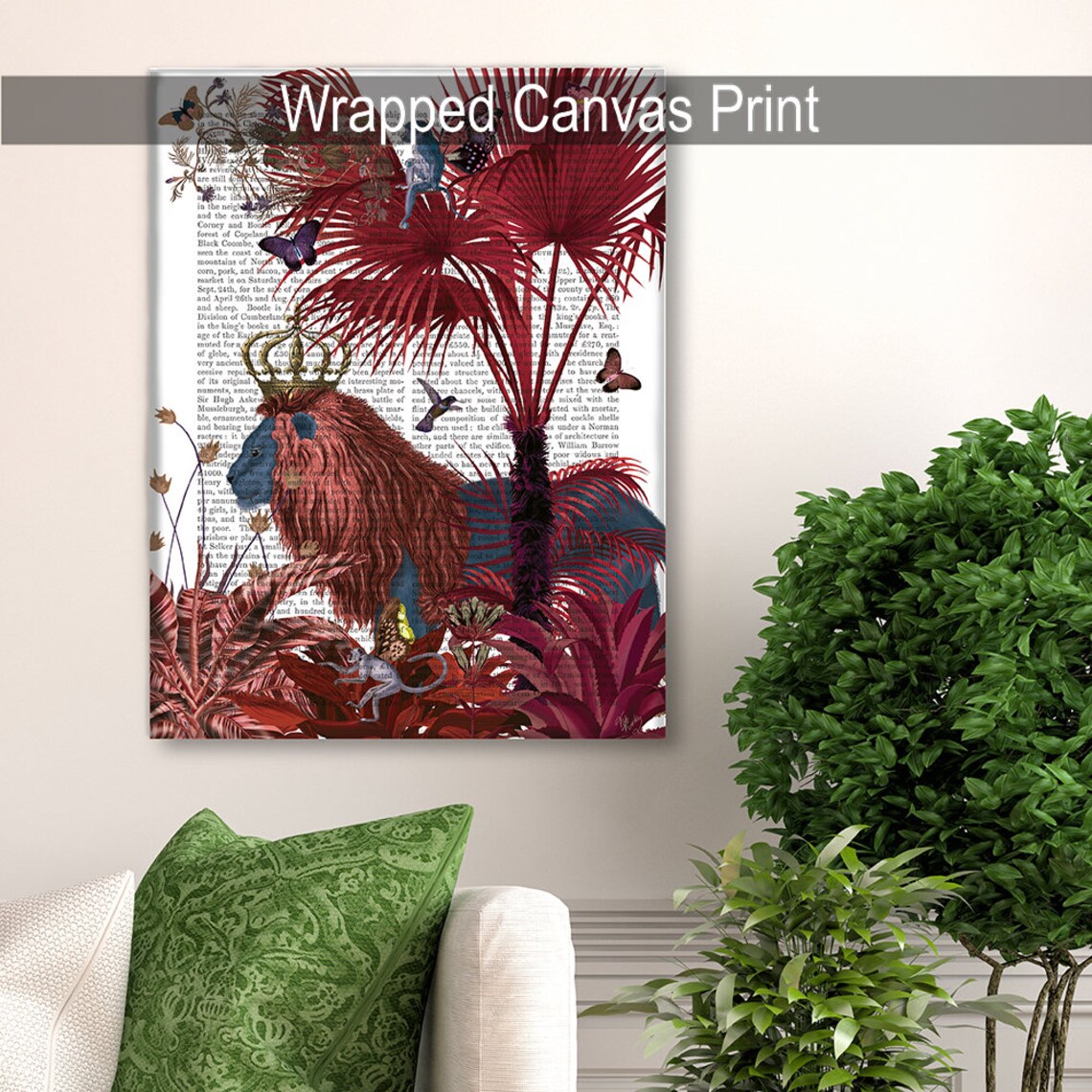 Lion Print - Red Lion Portrait - Lion King Lion Art Decor Wall Art Lion ...