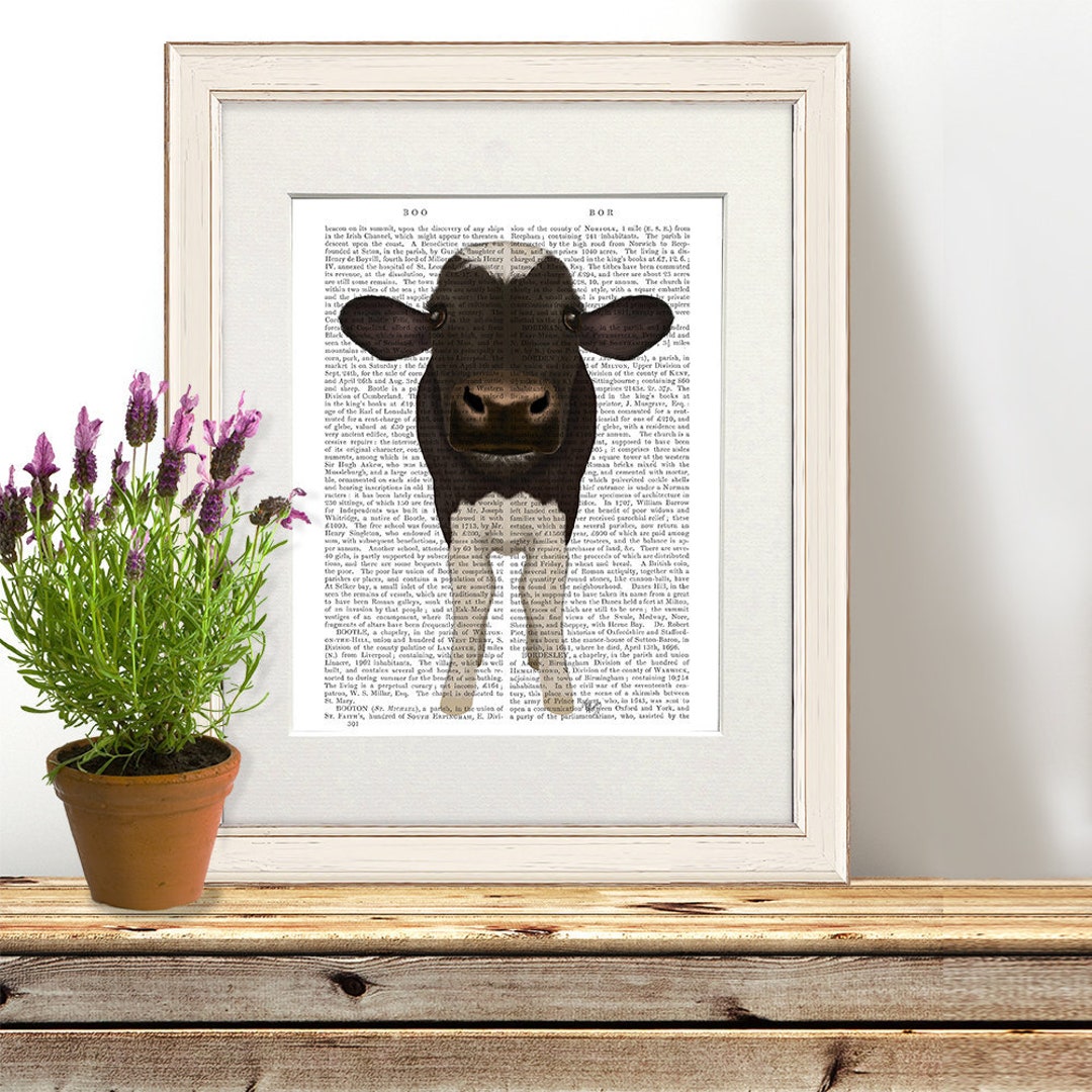 Cow Print Art - Nosey Cow 2 - Cow Art for Walls Baby Cow Print Carf ...