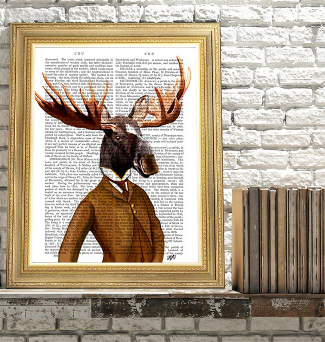 Moose Portrait - Moose Head Moose Art Moose Print Gift for Hunter ...