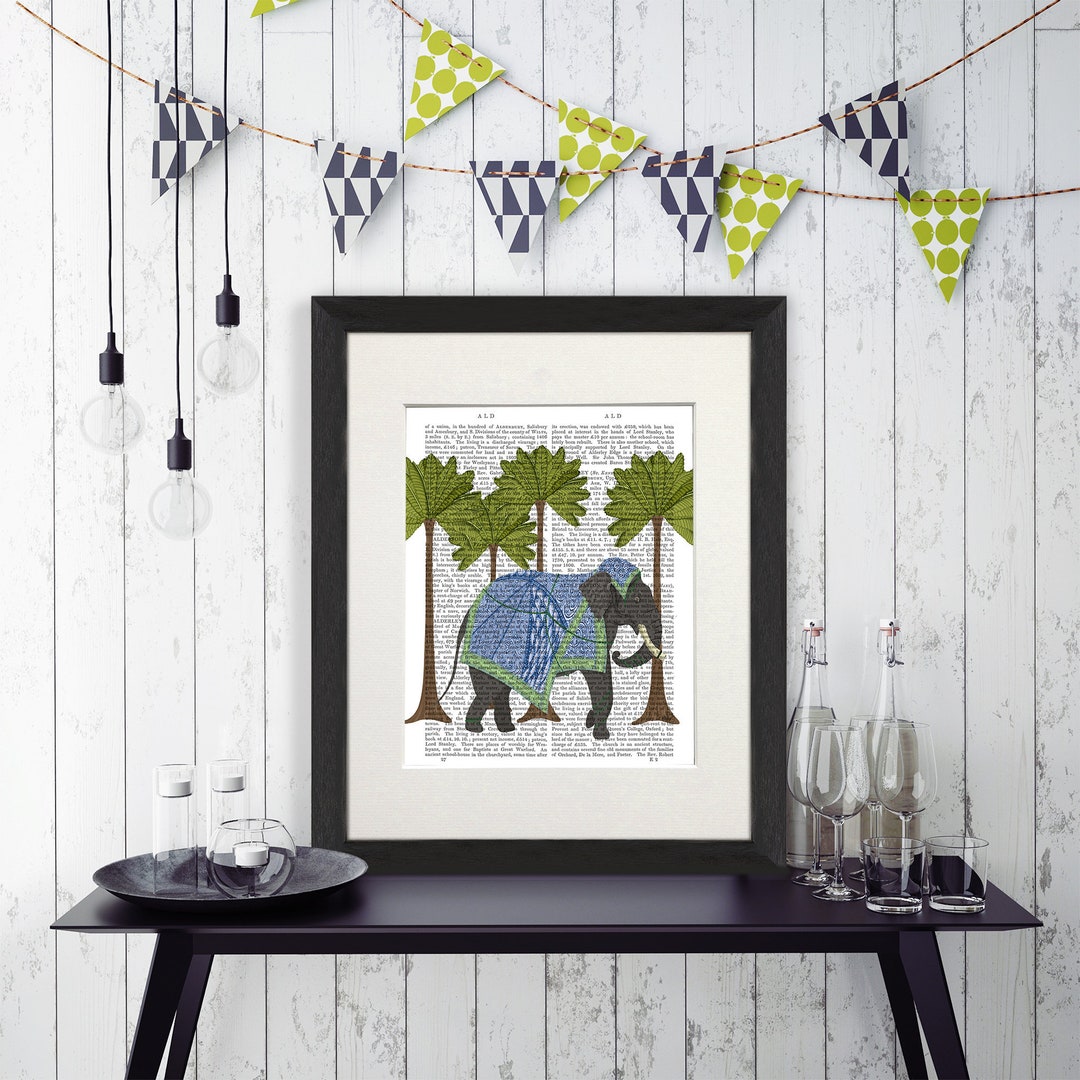 Elephant Print, Elephant Poster, Elephant Gift, Tropical Print, Asian ...