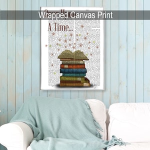 Book Lover Gift - Once Upon a Time - Library Décor Library Print Nerdy ...