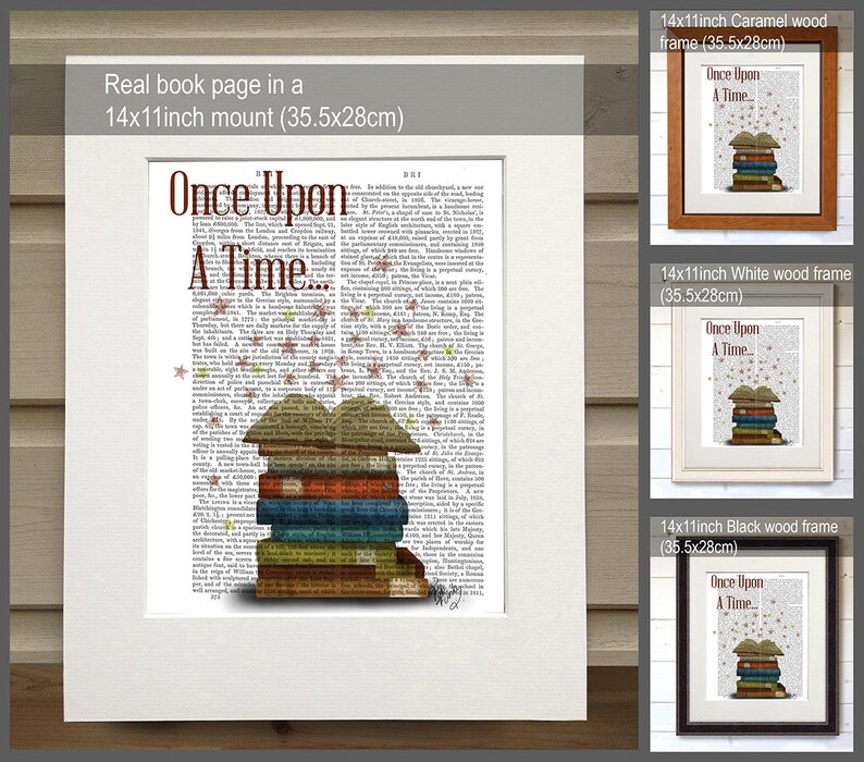 Book Lover Gift - Once Upon a Time - Library Décor Library Print Nerdy ...